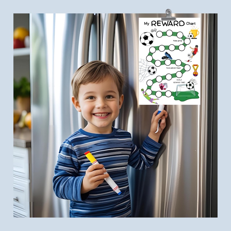 Soccer Reward Chart: Goal Tracker, Behavior Management (digital ...