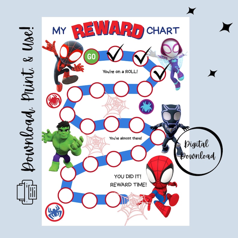 Superhero Potty Training Chart & Certificate: Web Hero Digital Download ...