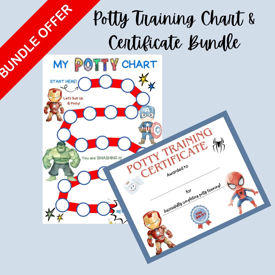 Superheroes Reward Potty Training Chart for Kids, Digital Download ...