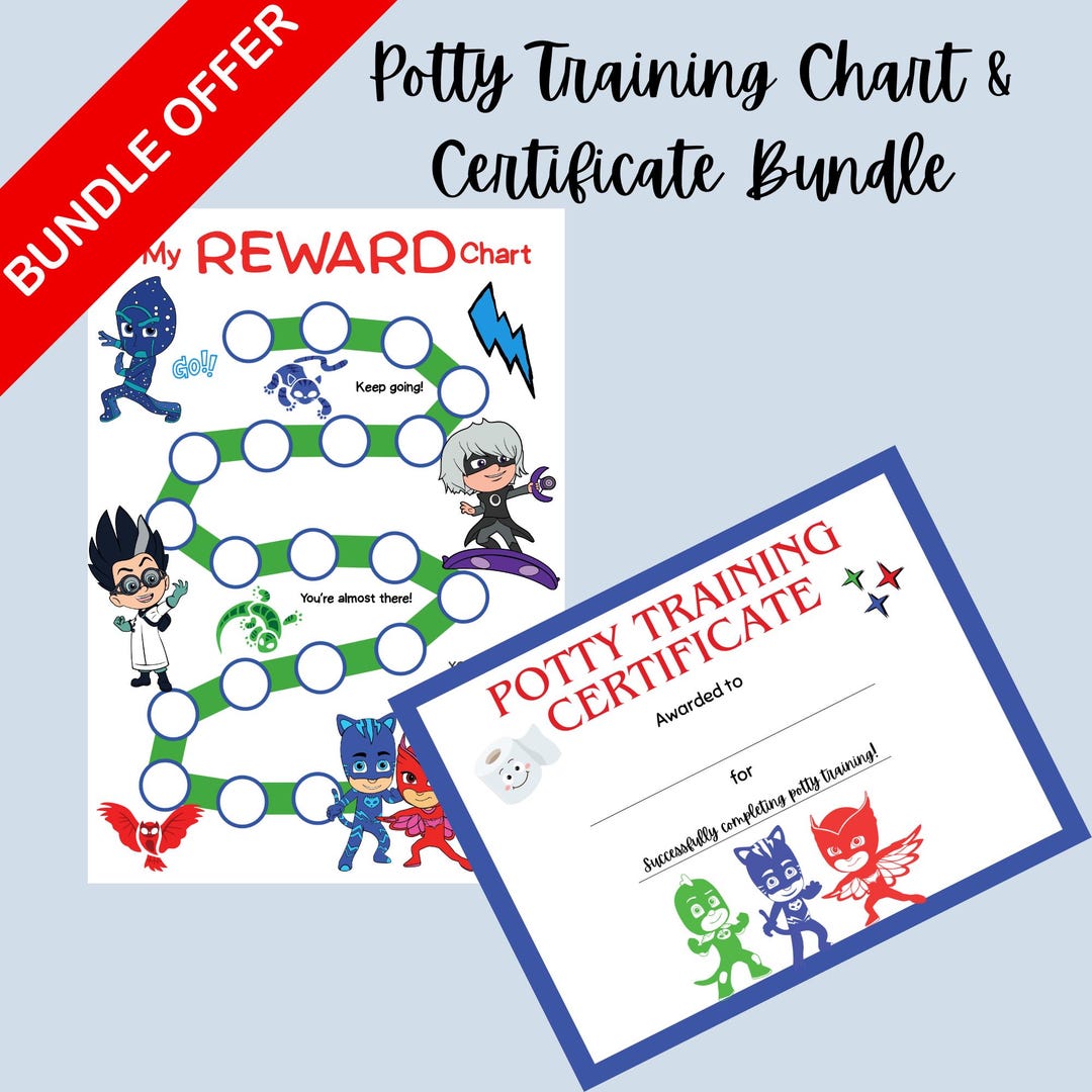Boy Superhero Potty Training Chart & Certificate: Printable Reward ...