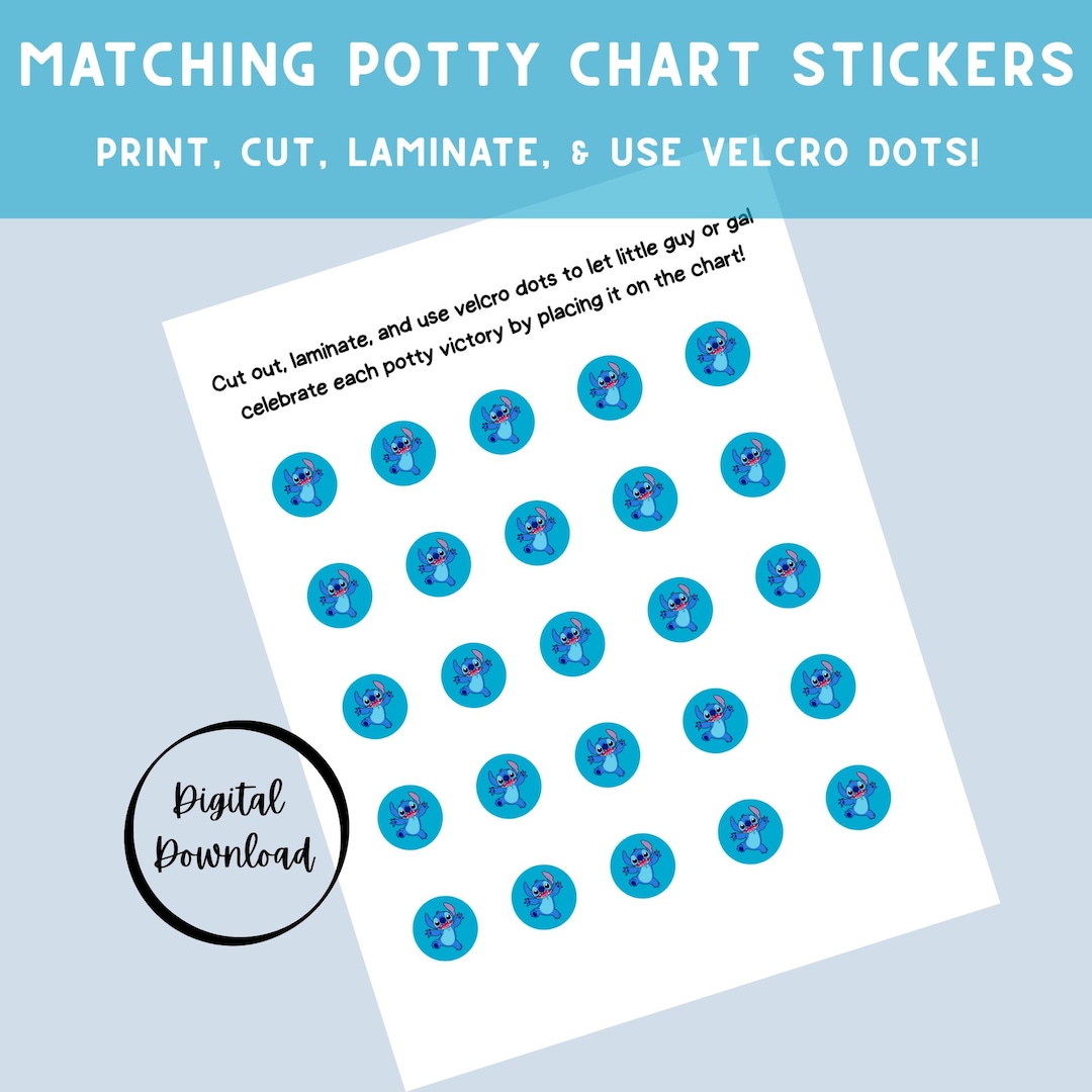 Matching Printable Potty Training Sticker Sheet PDF | Reward Chart ...
