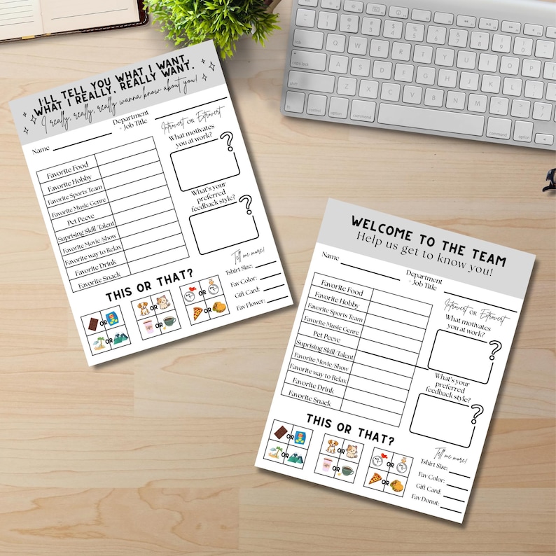 Team Building Questionnaire: Employee Introductions, 2 Styles ...
