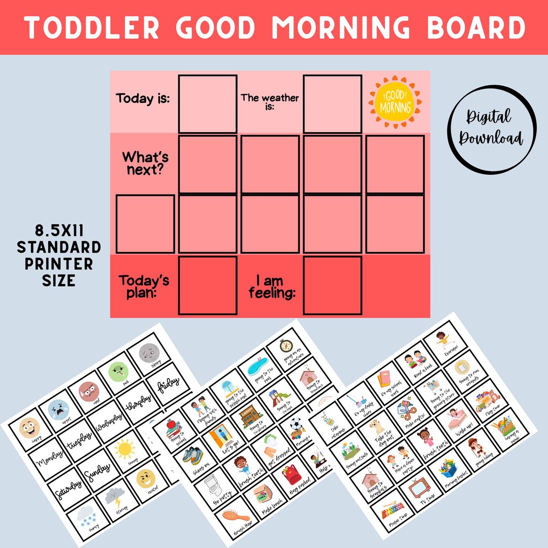 Printable Morning Routine Chart for Toddlers | Good Morning Board PDF ...
