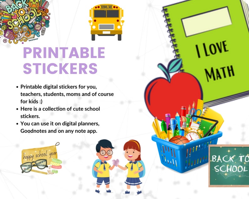 School Stickers , Digital Planner Stickers , Teacher Digital Planner ...