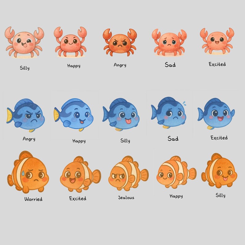 Kawaii Emotions Animals PNG – Arctic & Sea Life Feelings Clipart for ...