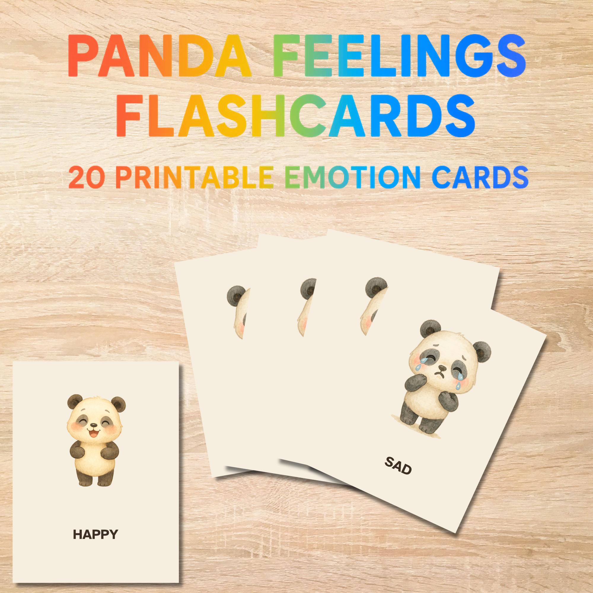 Panda Feelings Flashcards | 20 Emotions Cards for Kids | SEN Emotional ...