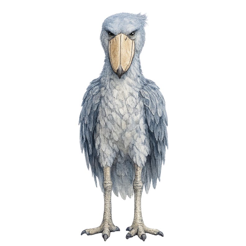 Shoebill Stork Clipart Set • 3 Watercolor Pngs • Transparent Background ...