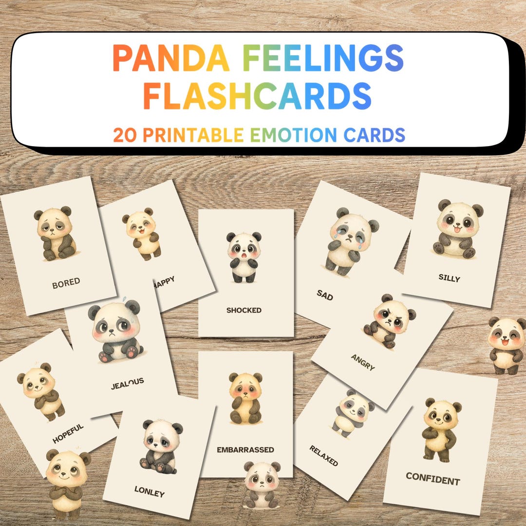 Panda Feelings Flashcards | 20 Emotions Cards for Kids | SEN Emotional ...