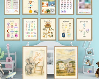 Set of 26 Educational Posters, Montessori Classroom Decor, Homeschool ...