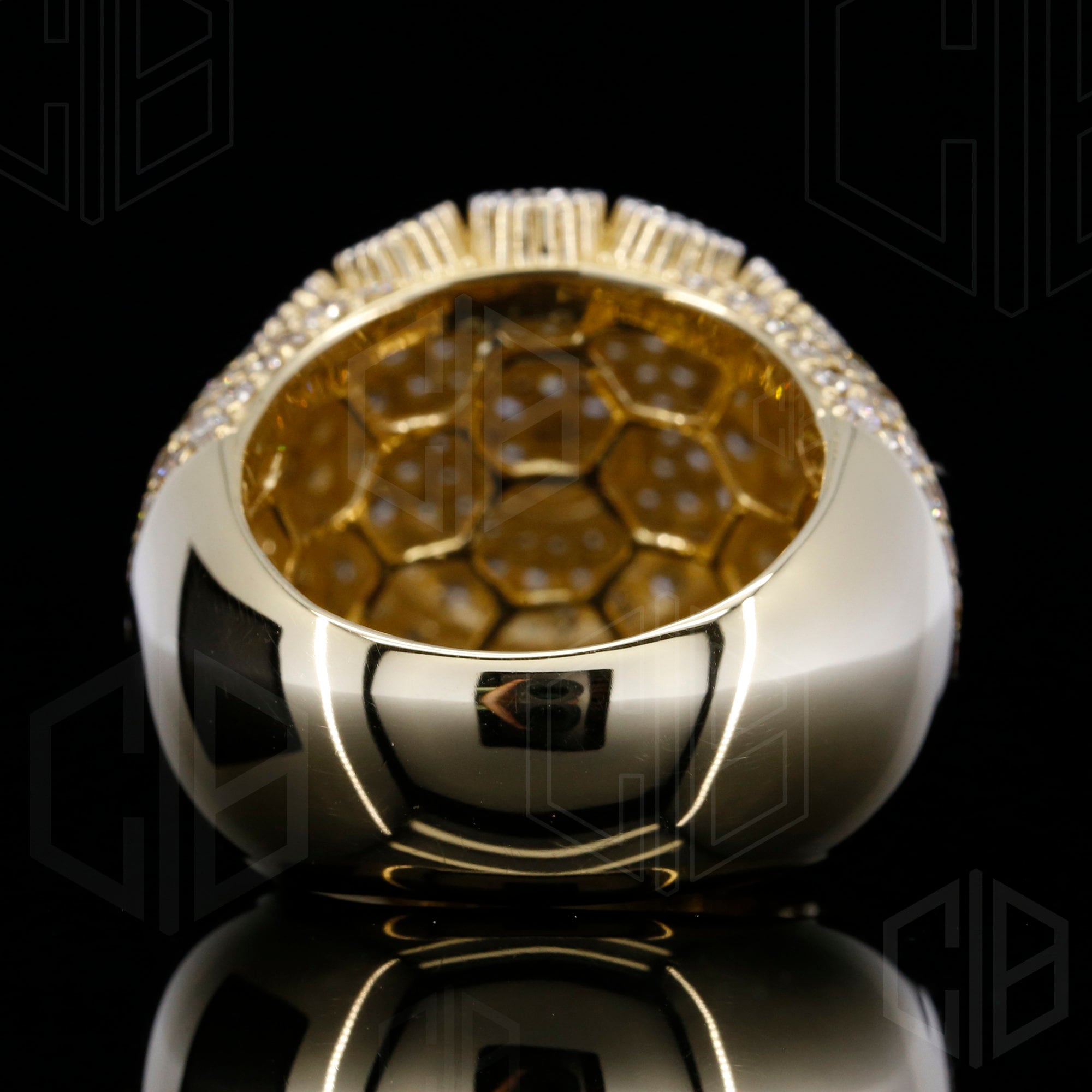 Fully Iced Out 10k Solid Gold Hip Hop Ring, Bling Custom Made Pinky ...