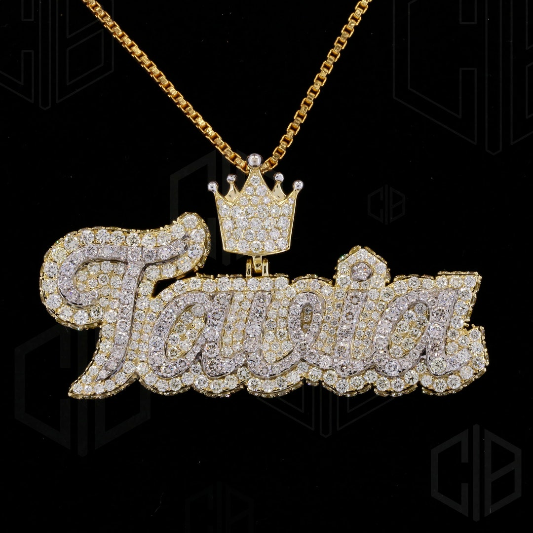 Special Crown Bail Letter Custom Pendant, Moissanite Diamond Pendant ...