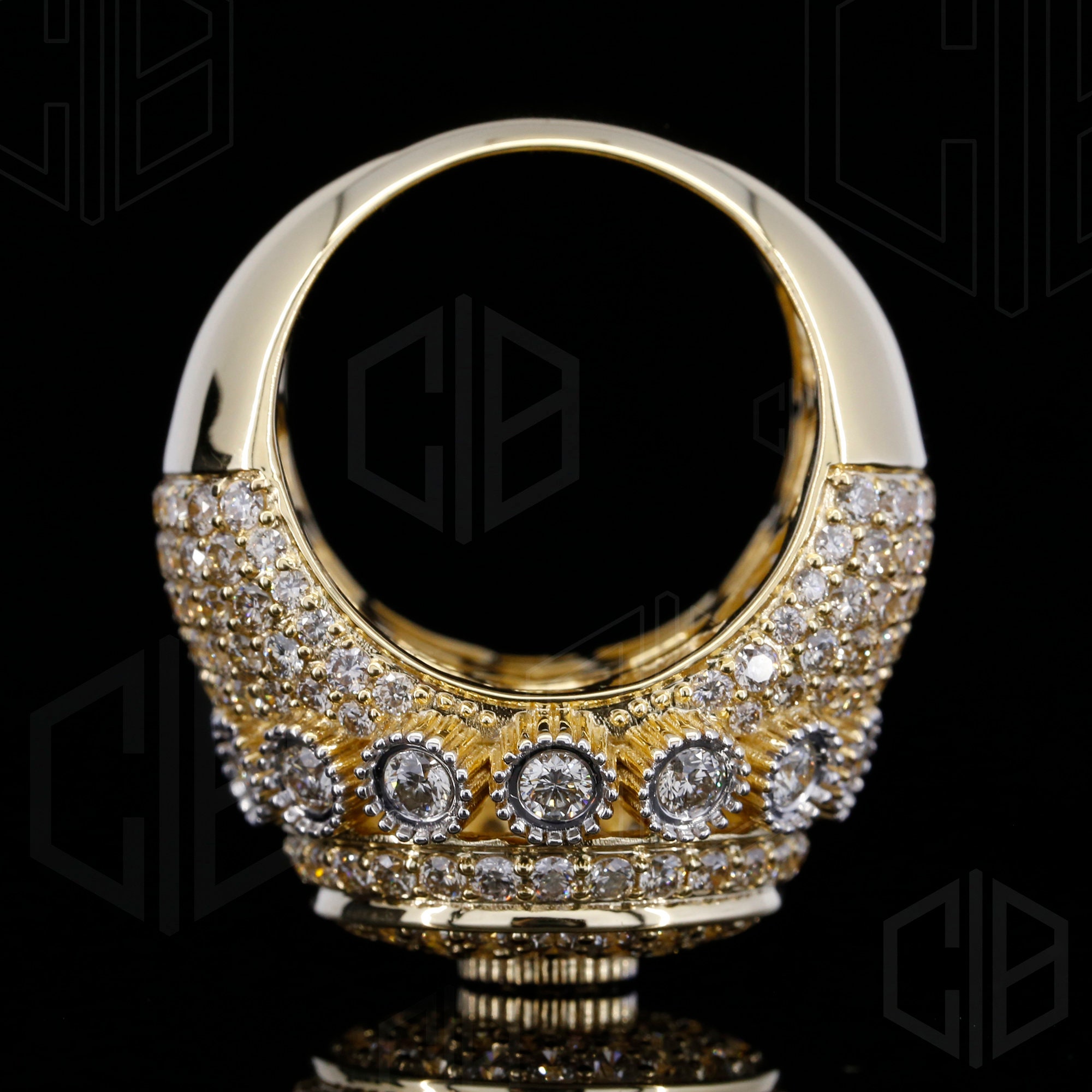 Fully Iced Out 10k Solid Gold Hip Hop Ring, Bling Custom Made Pinky ...