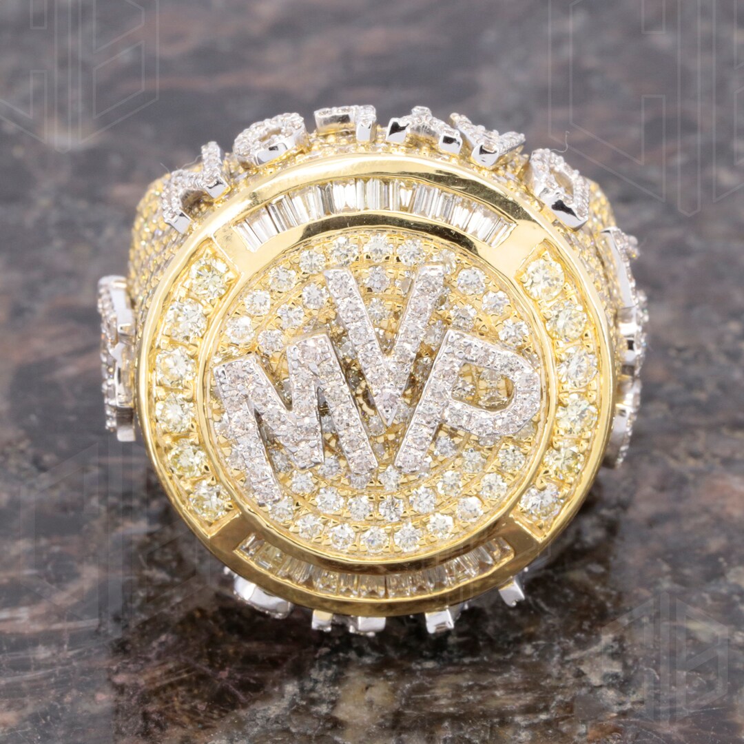 Iced Out Men Symbol Ring, Logo VVS Moissanite Initial Ring, Letter Men ...