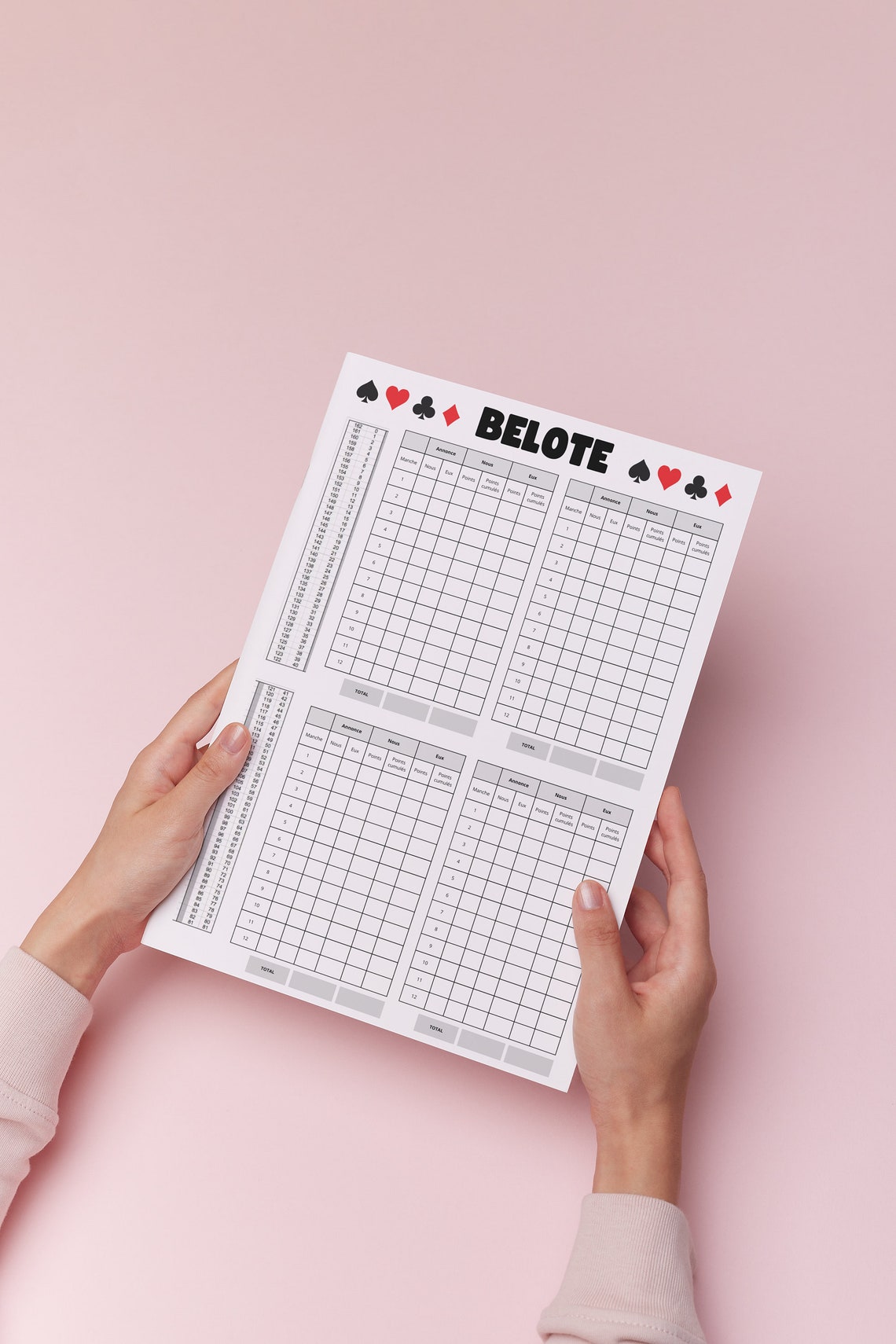 PDF Imprimable pour Compter les Points à la Belote - Etsy France