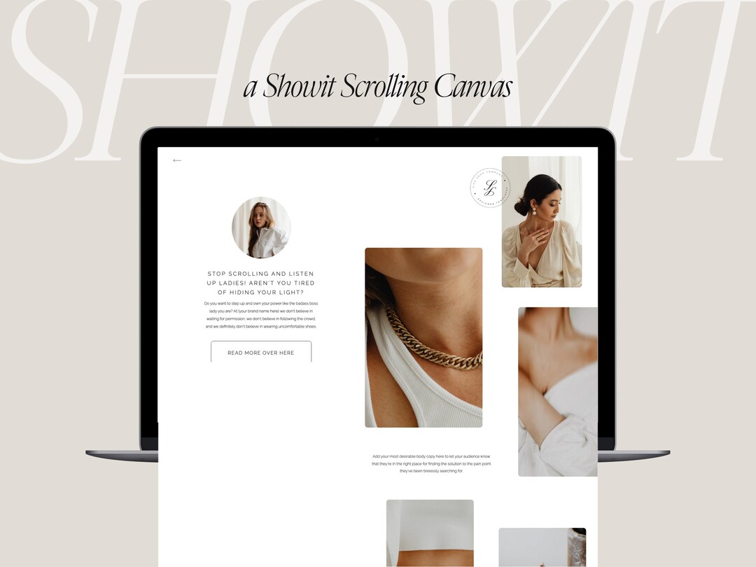 Showit Template With Commercial License | Animated Scrolling Canvas | Website Template for ...