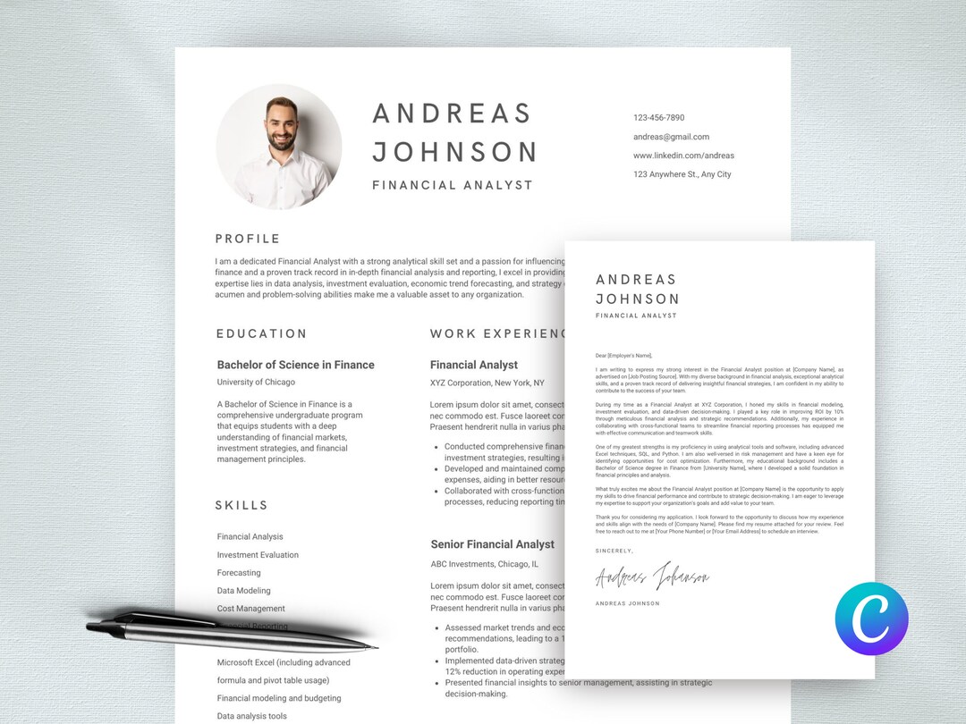 Economics Resume Template Canva Professional Executive Resume - Etsy ...