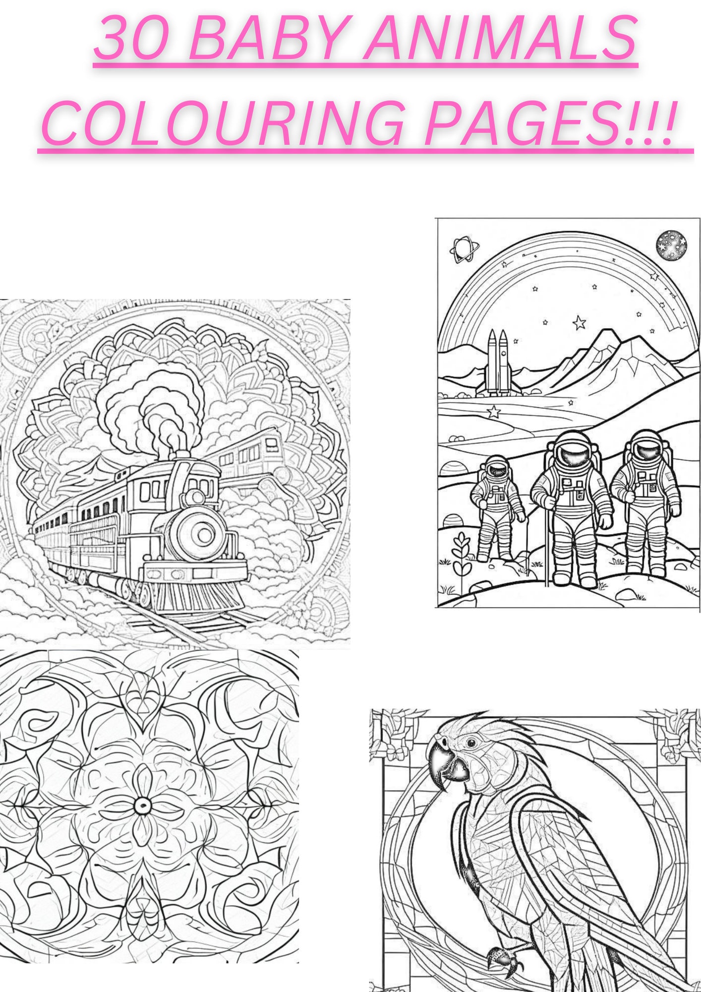 30 Easy Coloring Pages for Kids, Toddlers, Preschoolers, Kindergarten ...