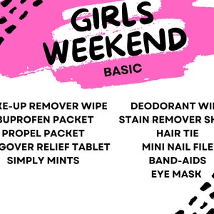 Girls Weekend Kit, Bach Trip Favors, Travel Kit, Hangover Kit, Recovery ...