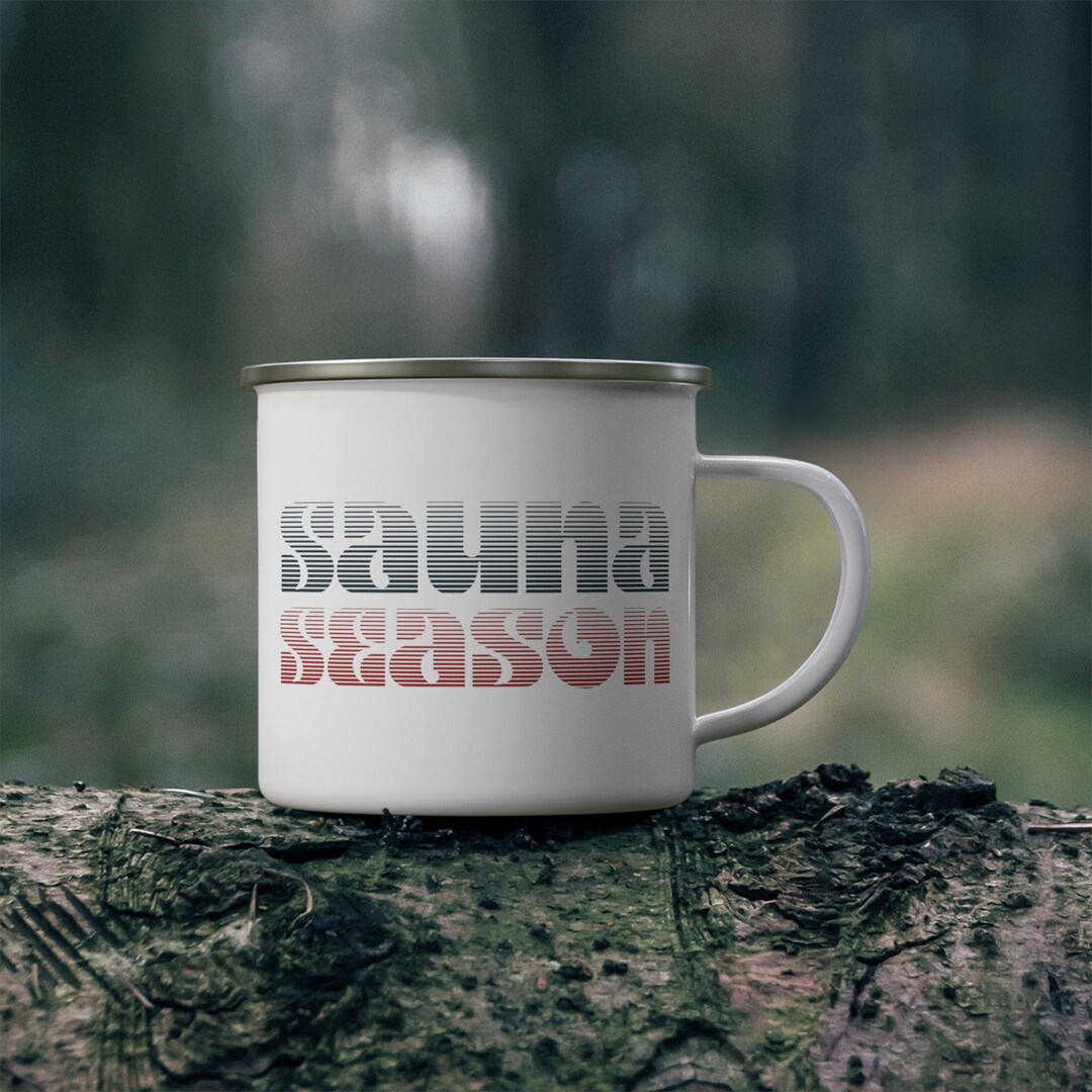 Sauna Season Retro Wellness Cold Plunge Enamel Camping Coffee Mug - Etsy
