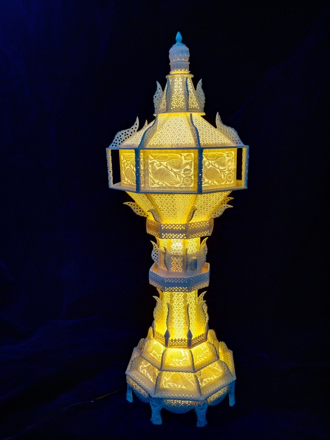 Bone Carving Lamp,handmade Lamp, Table Lamp, Unique Lamp, Indian Lamp ...