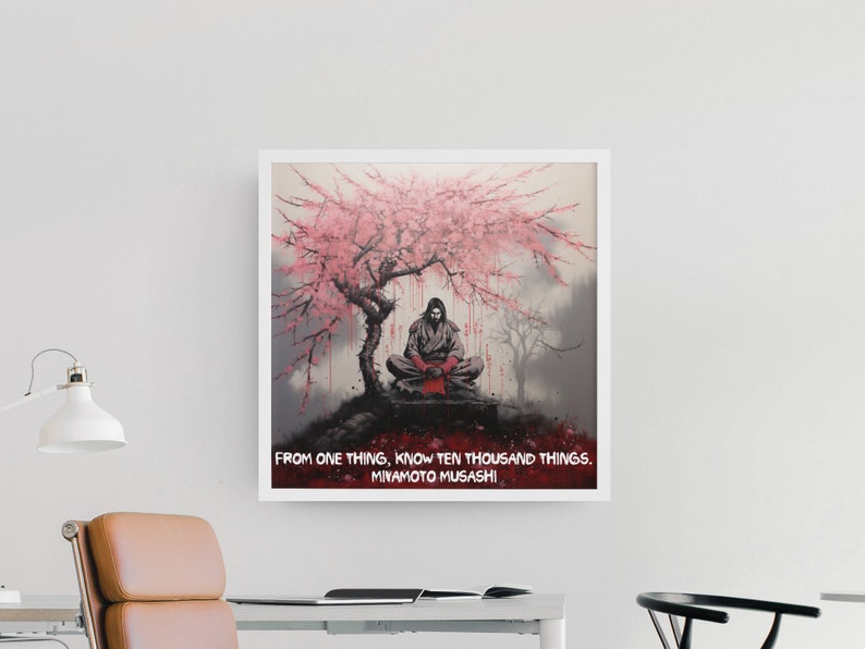 Miyamoto Musashi Quote Graffiti Wall Hanging Canvas, Samurai Saying ...