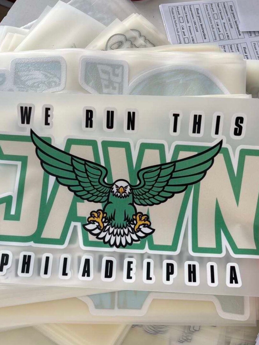 Ready to Press Philly Football Sports Fan We Run This Jawn Hot Peel DTF ...