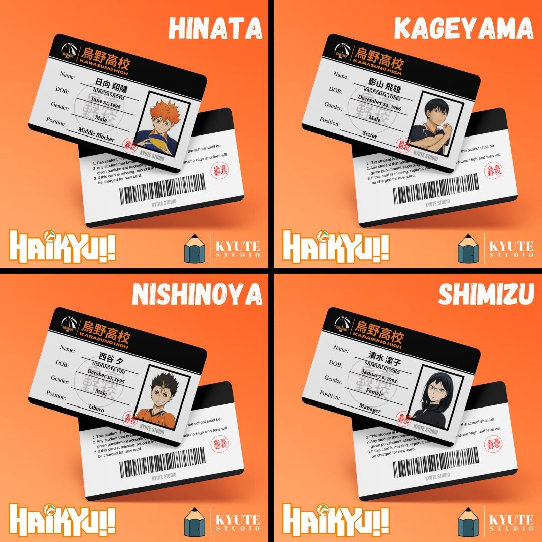 HAIKYUU ID Cards Photocards Pvc - Etsy