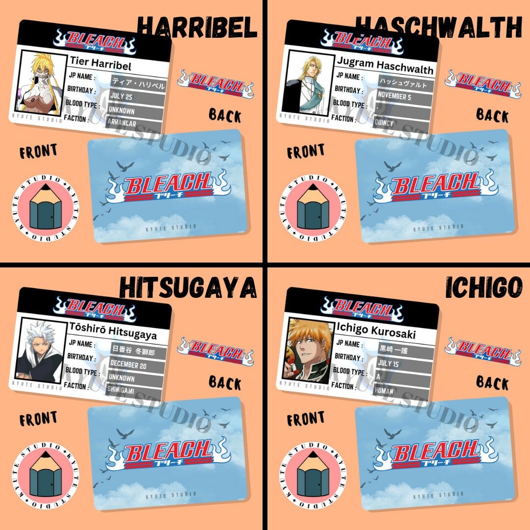 BLEACH ID Cards Photocards Pvc - Etsy