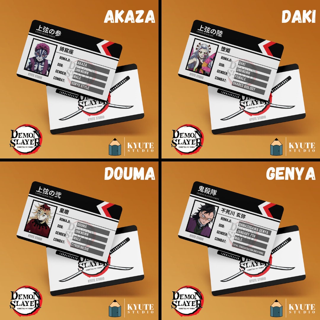 DEMON SLAYER ID Cards Photocards Pvc - Etsy