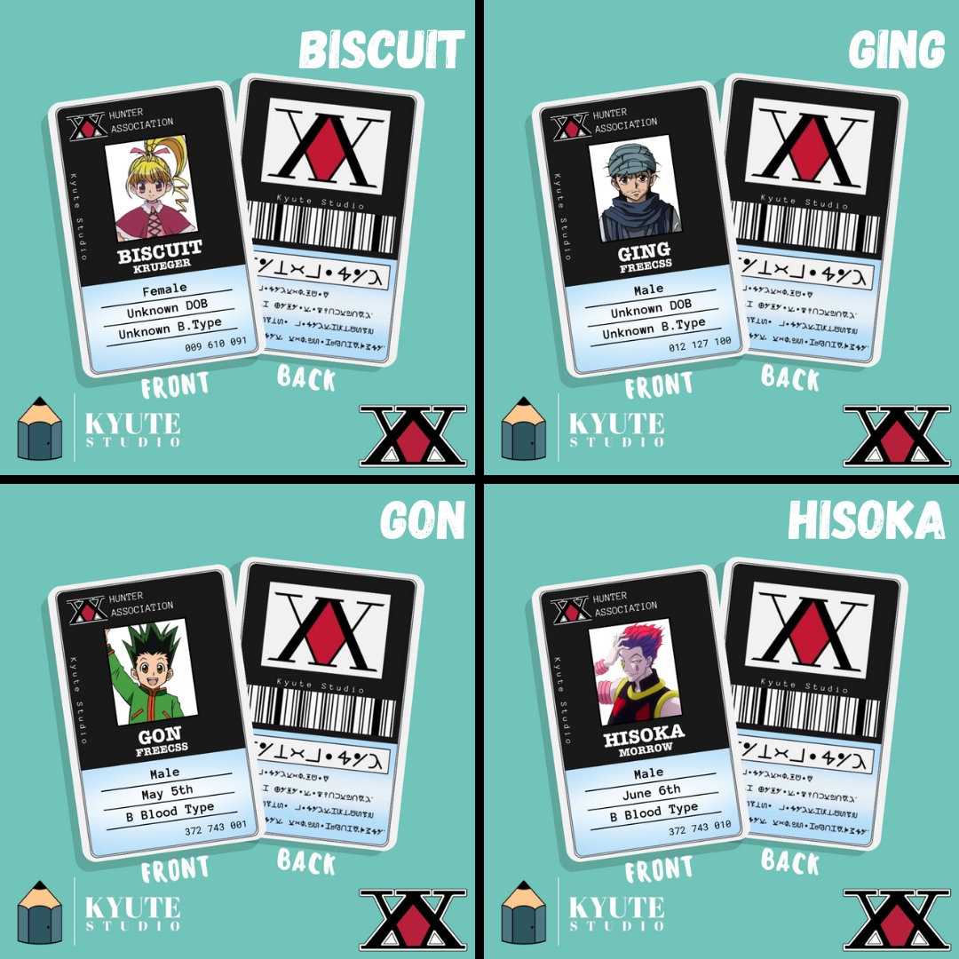 HUNTER X HUNTER ID Cards Photocards Pvc - Etsy