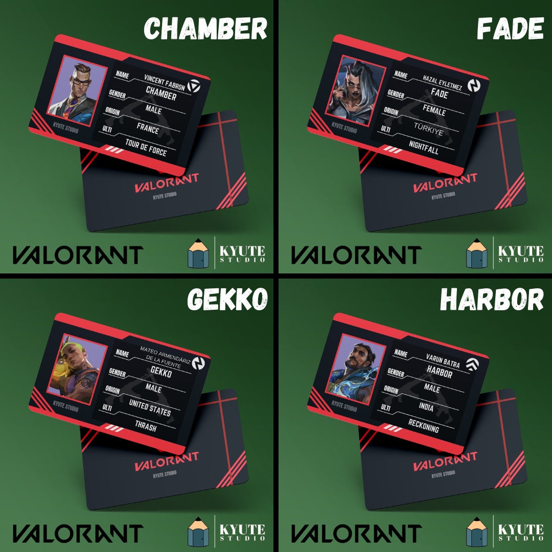 VALORANT ID Cards Photocards Pvc - Etsy Canada