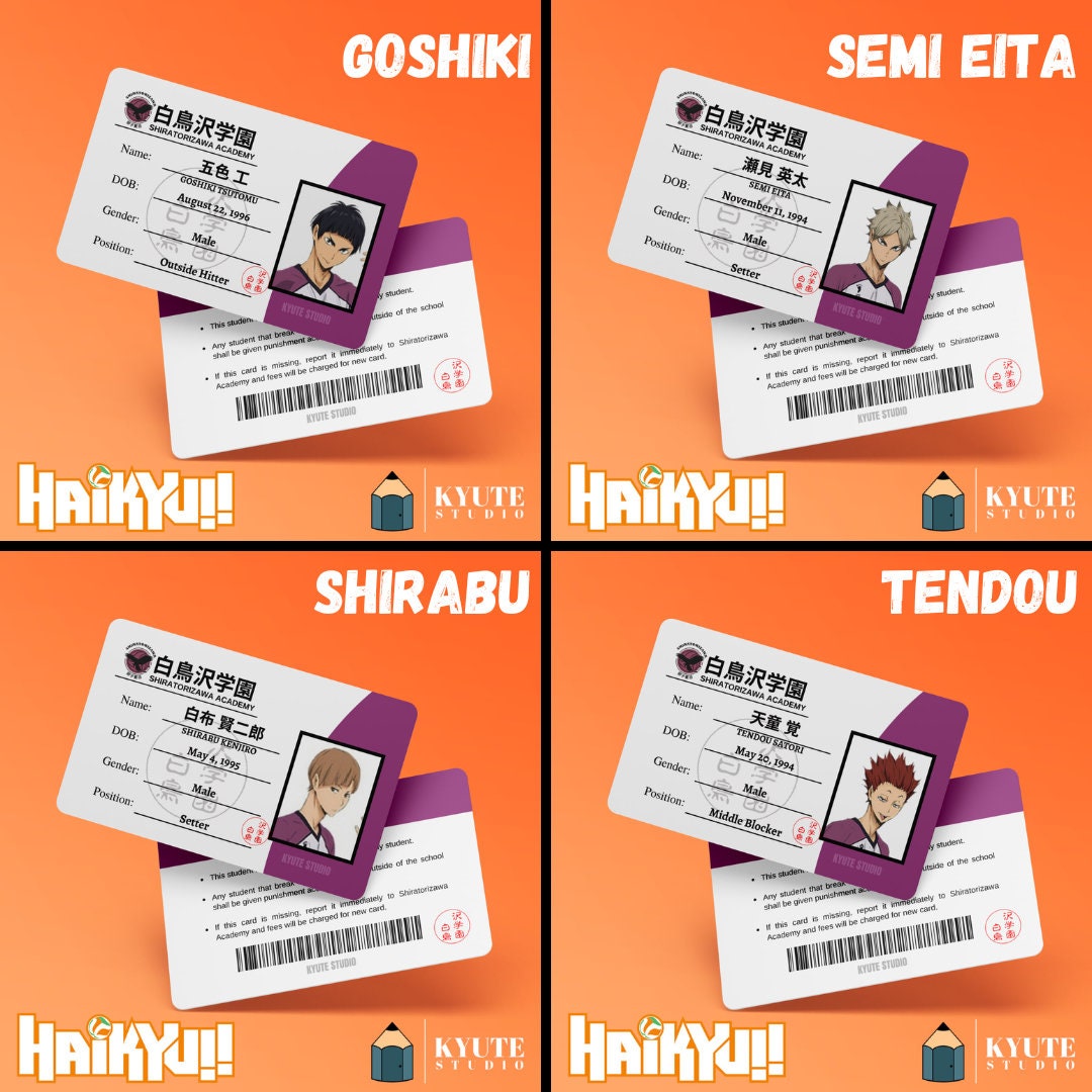 HAIKYUU ID Cards Photocards Pvc - Etsy