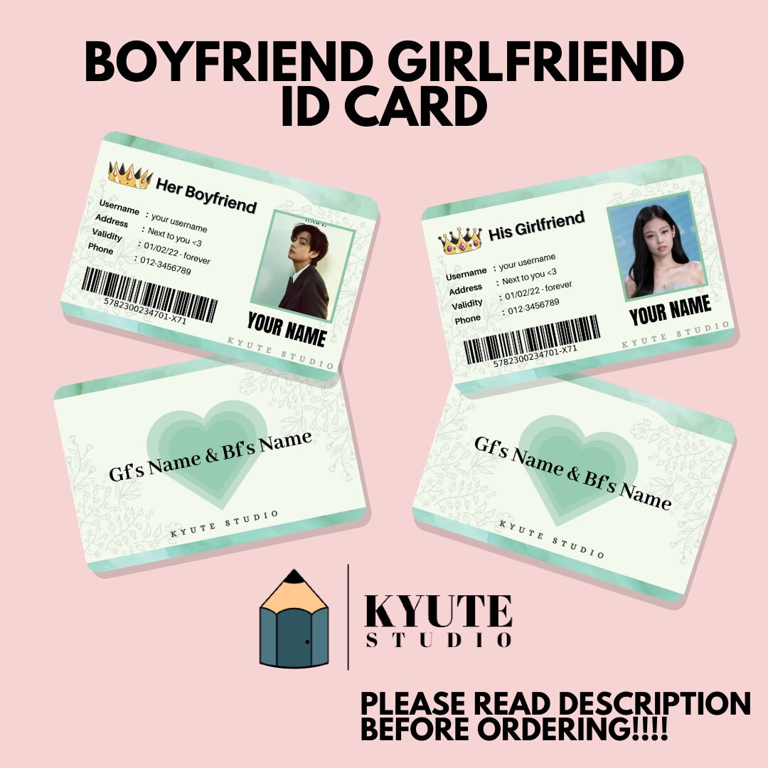 Boyfriend Girlfriend Custom ID CARD PVC - Etsy