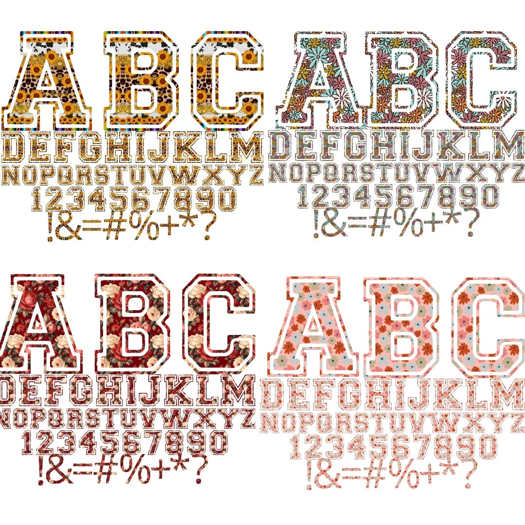 Spring Alphabet Png Bundle, Botanical Letters Png Set,20 Complete ...