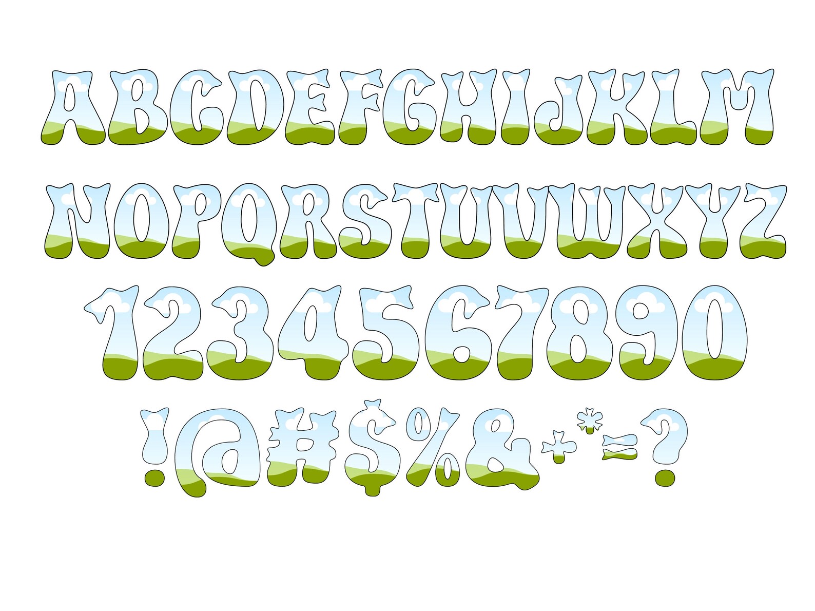 Fill Your Own Doodle Letters on CANVA With Commercial Use Allowed. Drag ...