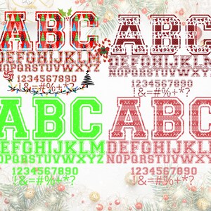 Christmas Doodle Letters PNG Set, Varsity Font (digital Download) - Etsy