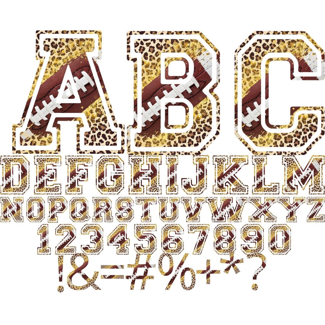 Leopard Football Varsity Font PNG Bundle (digital Download) - Etsy