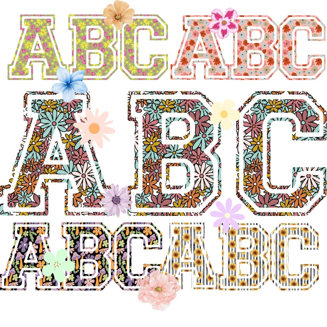 Spring Floral Alphabet Png Bundle, Botanical Letters Png Set,05 ...