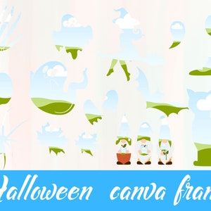 Halloween Canva Frame Bundle,editable Canva Frame Template Cute ...