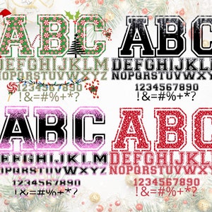 Christmas Doodle Letters PNG Set, Varsity Font (digital Download) - Etsy