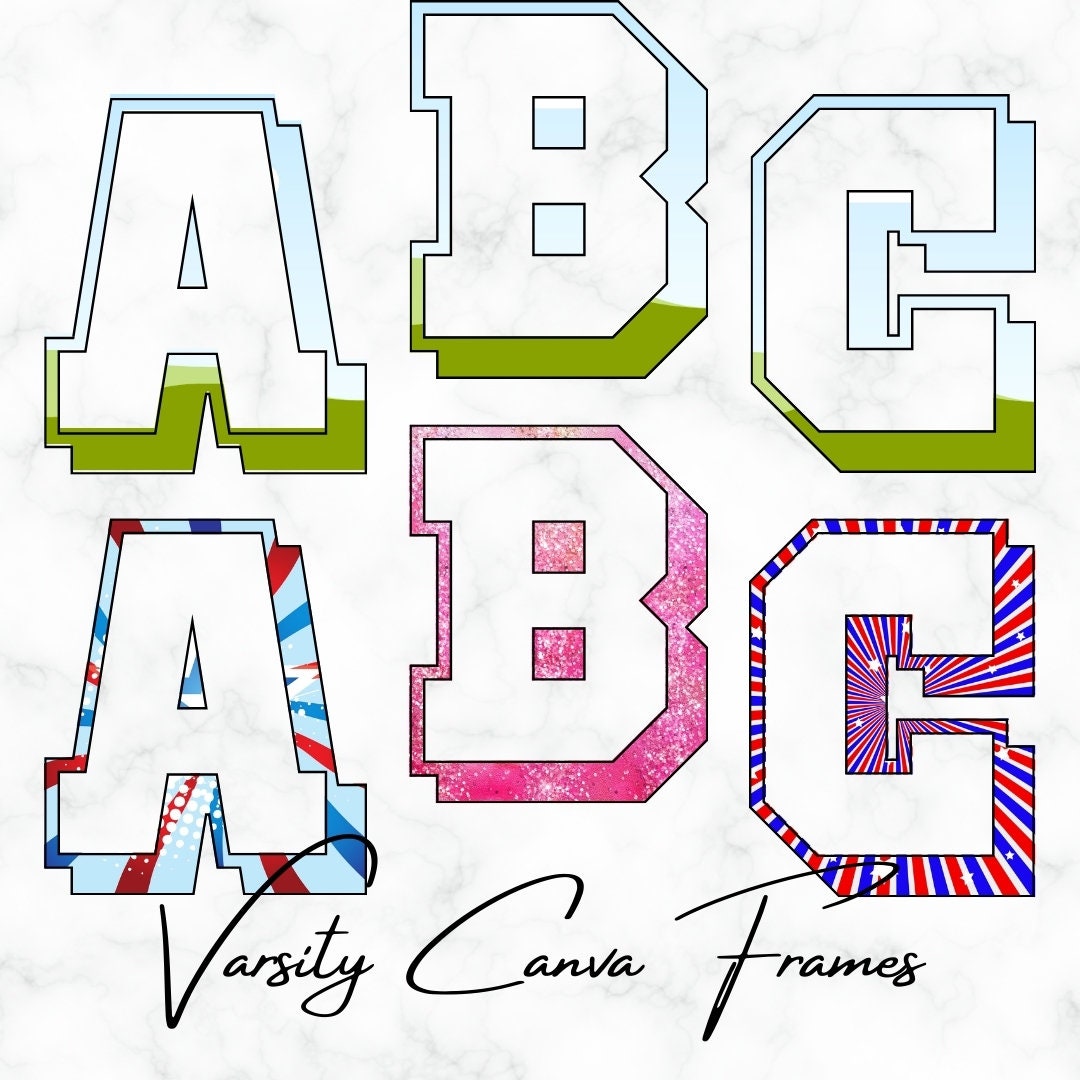 Fill Your Own Varsity Stroke on CANVA With Commercial Use Allowed. Easy ...