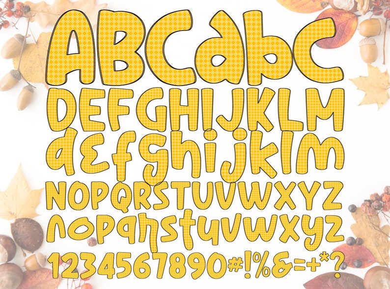 Plaid Doodle Letters Alphabet PNG Bundle,thanksgiving Sublimation Alpha ...