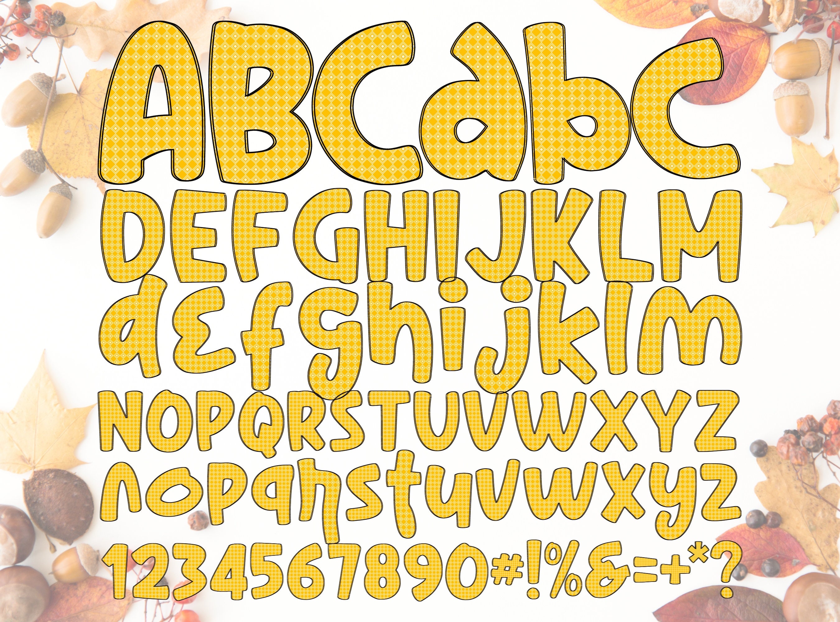 Plaid Doodle Letters Alphabet PNG Bundle,thanksgiving Sublimation Alpha ...