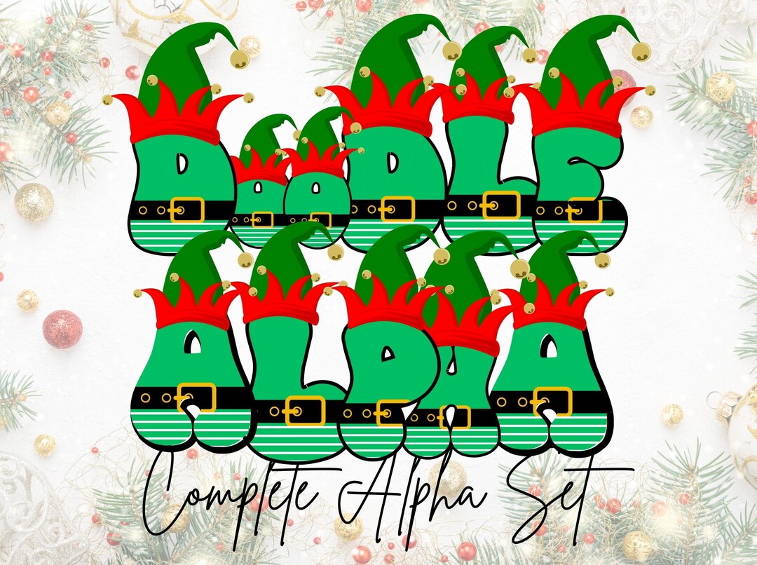 Christmas Doodle Letters Png Bundle Elf Alphabet Clipart - Etsy