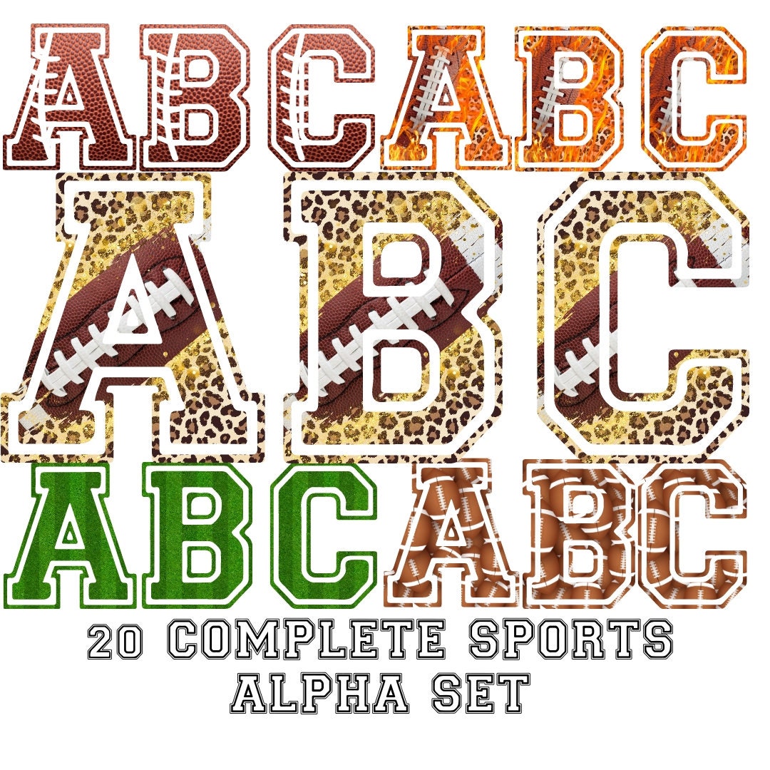 Sport Alphabet Png Bundle,baseball Varsity Sport Font Png Sublimation ...