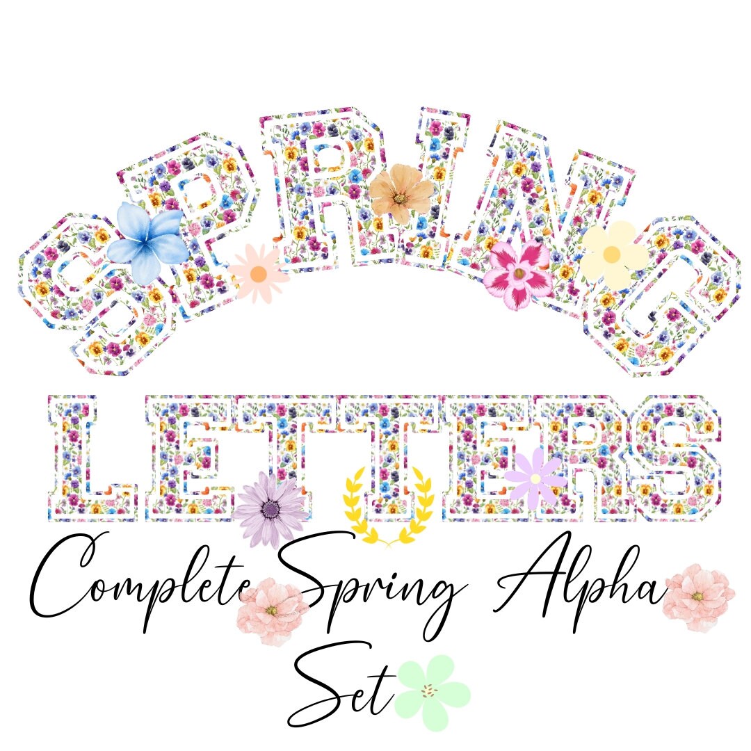 Spring Alphabet Png Bundle, Botanical Letters Png Set,complete Floral ...