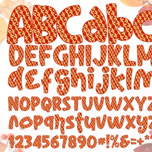 Plaid Doodle Letters Alphabet PNG Bundle,thanksgiving Sublimation Alpha ...