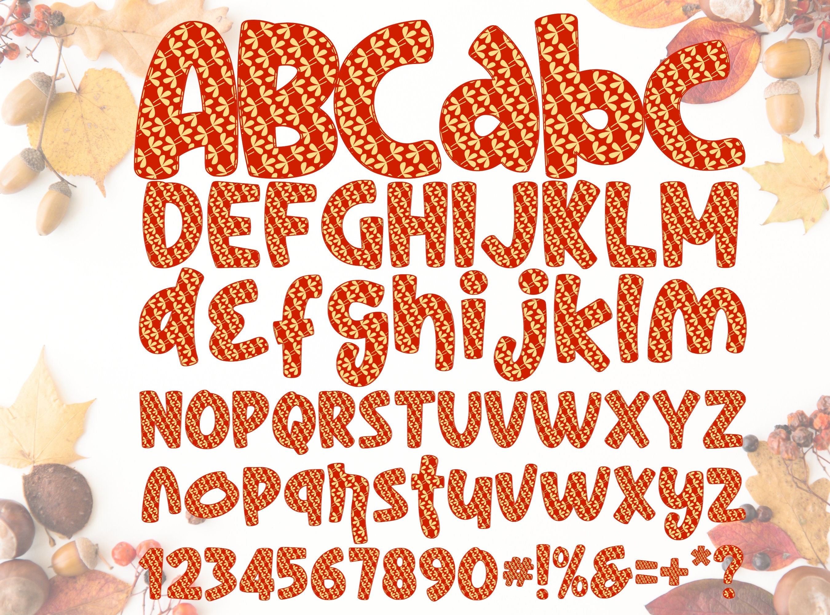 Plaid Doodle Letters Alphabet PNG Bundle,thanksgiving Sublimation Alpha ...