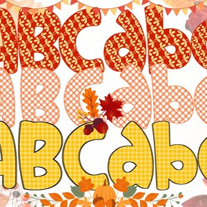 Plaid Doodle Letters Alphabet PNG Bundle,thanksgiving Sublimation Alpha ...