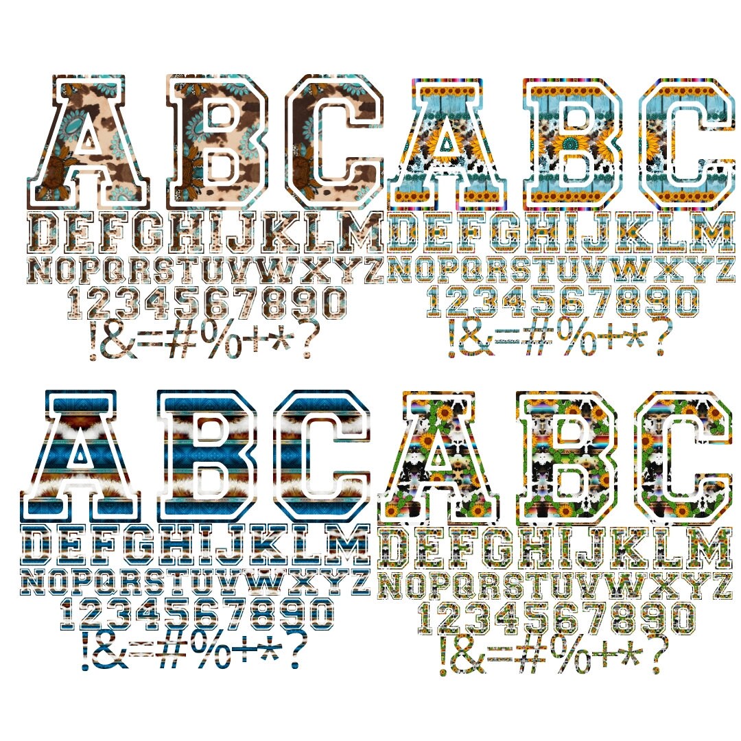 Western Letters & Numbers PNG: Cowboy Alpha Pack (digital Download) - Etsy